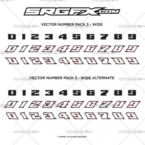 Vector Racing Number Set 3 | School of Racing Graphics