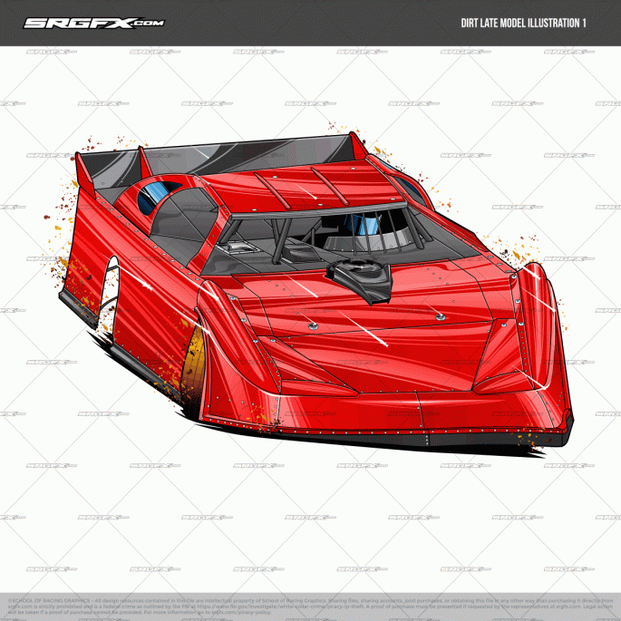Dirt Late Model Illustration 1 | School of Racing Graphics