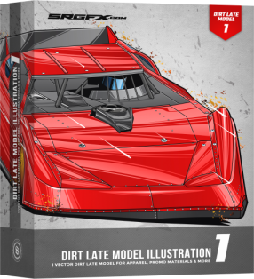 Dirt Late Model Illustration 1 | School of Racing Graphics