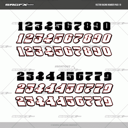 Racing Number Pack 19 | SRGFX.com