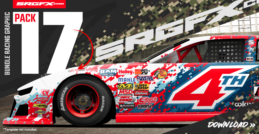 SRGFX.com | Digital Glitch Racing Graphic Bundle Pack 16