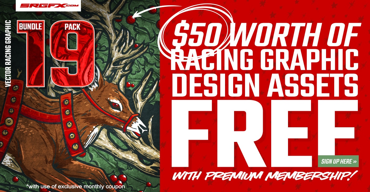 SRGFX.com | Christmas Reindeer Racing Graphic Bundle Pack 19